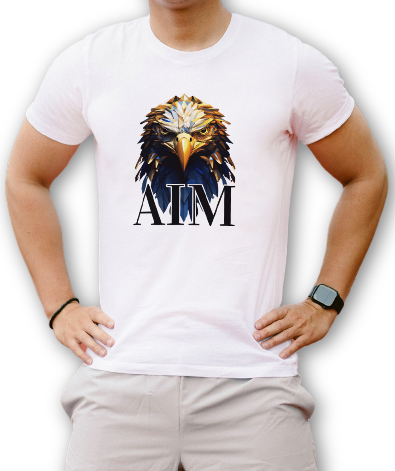 Men Mantra Pure Cotton AIM White T Shirt for Men - Men Mantra