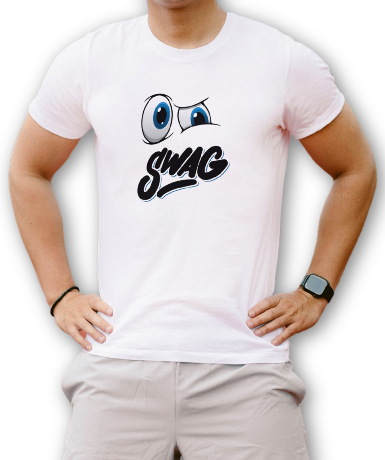 Men Mantra Pure Cotton Swag White T Shirt - Men Mantra
